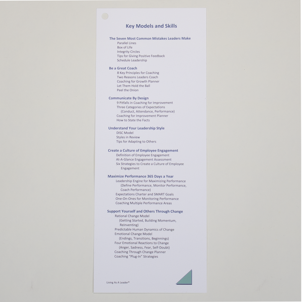 Lead by Design - Participant Guide and Tip Card – Living As A Leader