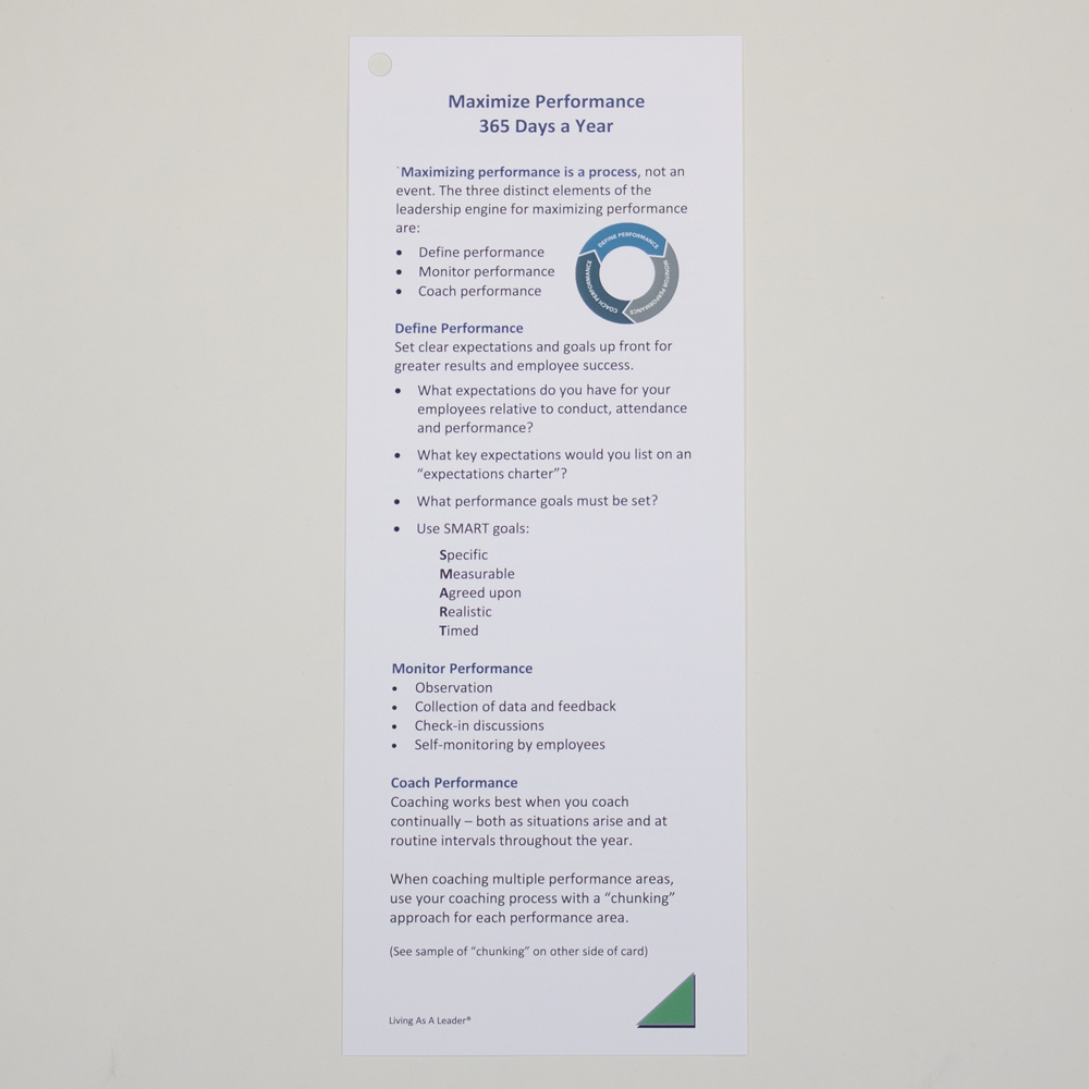 Maximize Performance 365 Days a Year - Participant Guide and Tip Card ...