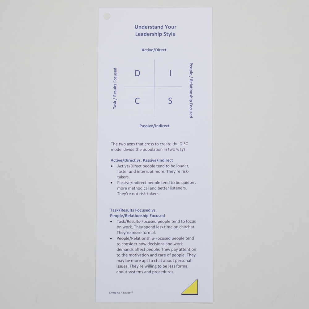 Understand Your Leadership Style - Participant Guide and Tip Card ...
